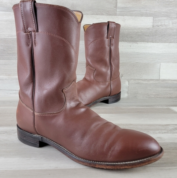 Justin Boots | Shoes | Vintage Justin Boots Roper Western Brown Leather ...
